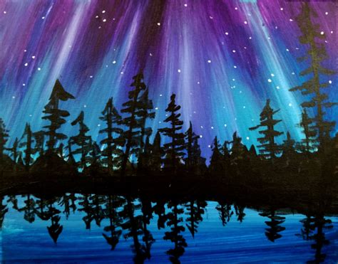 Step By Step Painting With Art By Alysia Cool Northern Lights