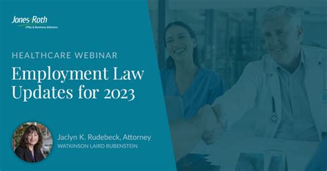 Webinar Employment Law Updates For 2023 Jones Roth CPAs Business