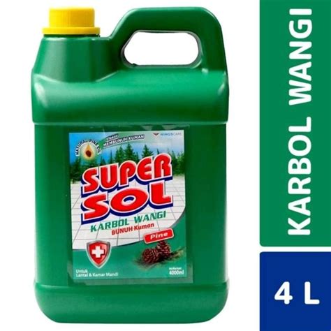 Jual SUPERSOL Karbol Wangi Sereh Pine Cemara Disinfektan 4 Liter