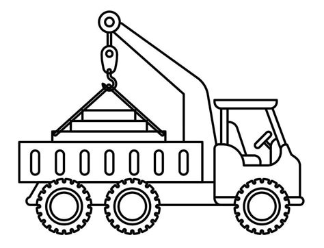 Coloriage Un Camion Grue télécharger et imprimer gratuit sur