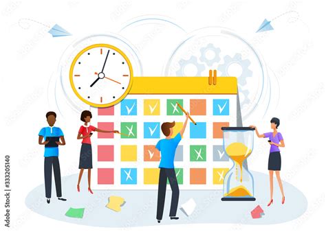 Vector Illustration Planning Schedule Calendar Reminder Organize