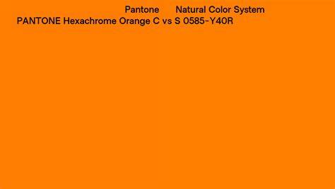 Pantone Hexachrome Orange C Vs Natural Color System S 0585 Y40R Side By