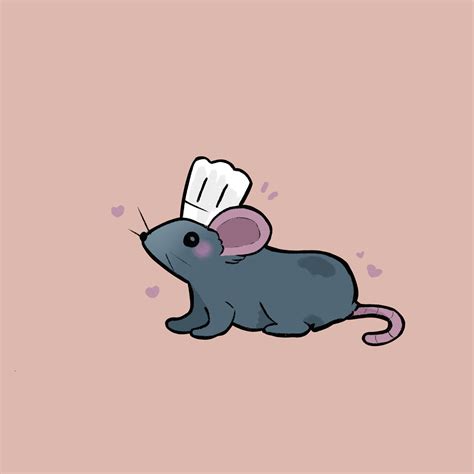 A Mouse With A Chef S Hat On Top Of Its Head Standing In Front Of A