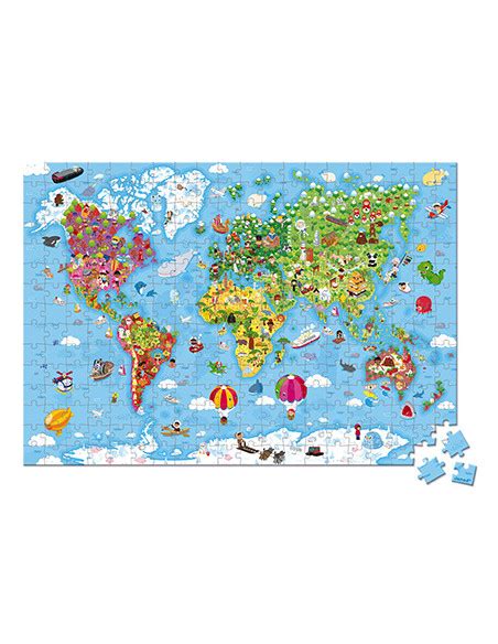 Puzzle géant carte du monde Janod