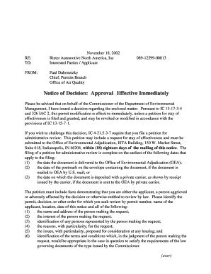 Fillable Online Permits Air Idem In Rieter Automotive North America