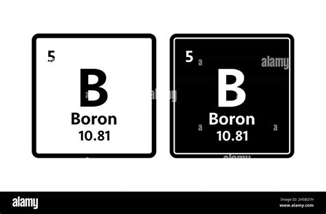 Boron Symbol Chemical Element Of The Periodic Table Vector Stock