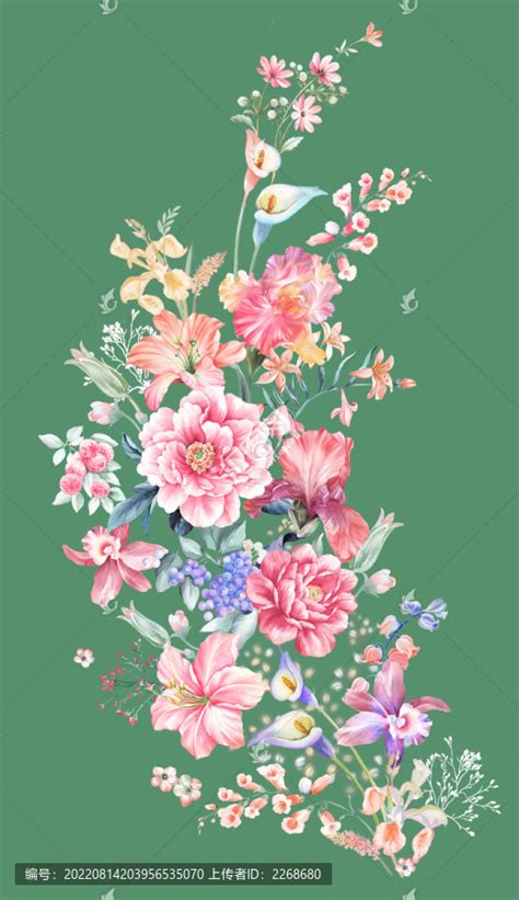 手绘花数码印花韩式印花设计模板下载 设计素材素材下的植物花草设计模板 汇图网