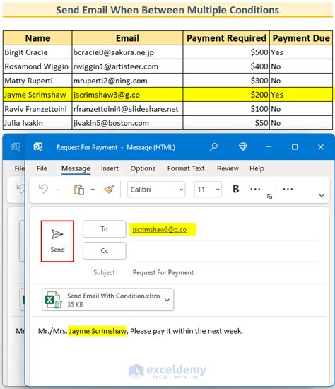 How To Send Email If Conditions Met In Excel Easy Methods