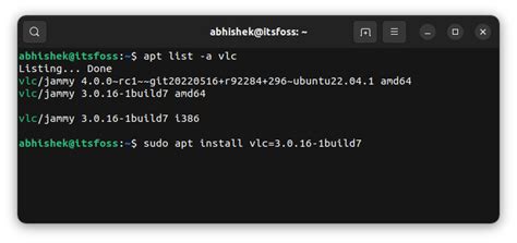 Install Specific Package Version With Apt Command In Ubuntu