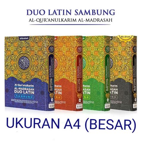 Jual Al Quran Besar Dan Terjemahan Almadrasah Duo Latin SAMBUNG A4