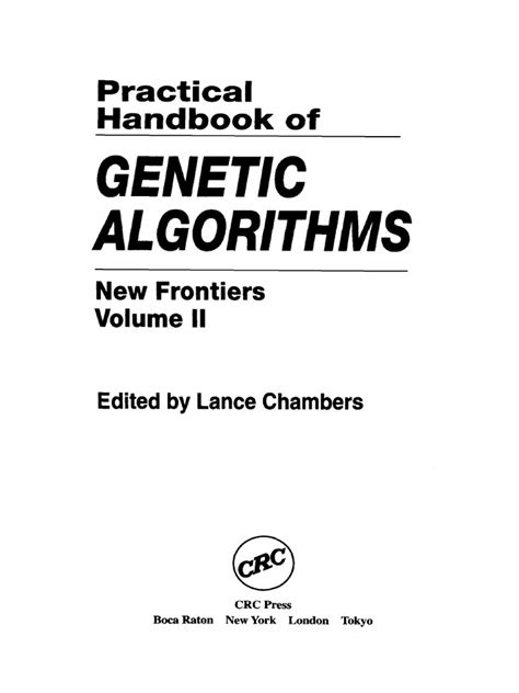 genetic algorithms practical handbook pdf genetic algorithm genetics