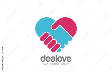 Logo Handshake Heart Shape Design Hand Holding Vector De Stock Adobe