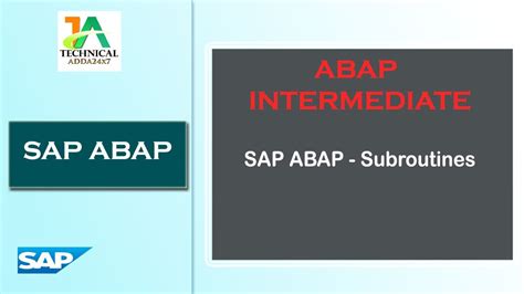sap abap subroutines abap in hindi youtube