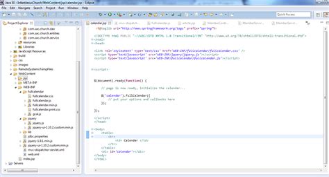 Jquery Spring Mvc Jsp Page Gives Blank Output After Initializing Calendar Using Js And Css