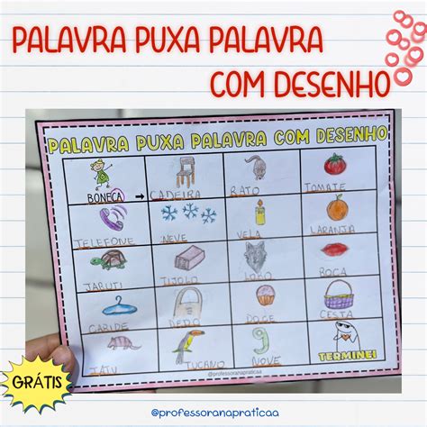 Palavra Puxa Palavra Desenho Patrícia da Silva Professora na