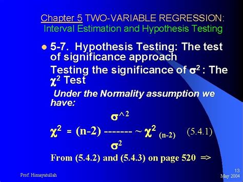 basic econometrics chapter 5 twovariable regression interval estimation