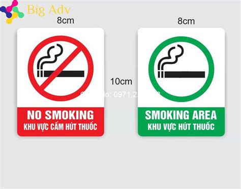 Biển báo Khu vực hút thuốc Smoking area đẹp rẻ hàng sẵn