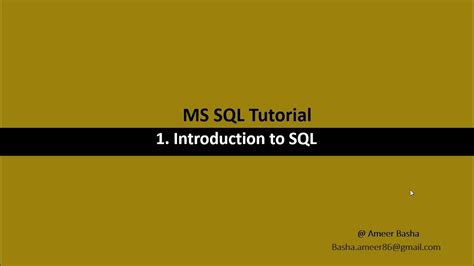 part 1 introduction to sql youtube