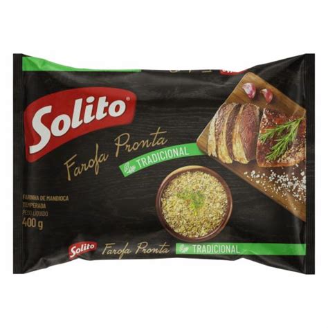 FAROFA DE MANDIOCA TRADICIONAL SOLITO PACOTE 400G DELIVERY ALABARCE