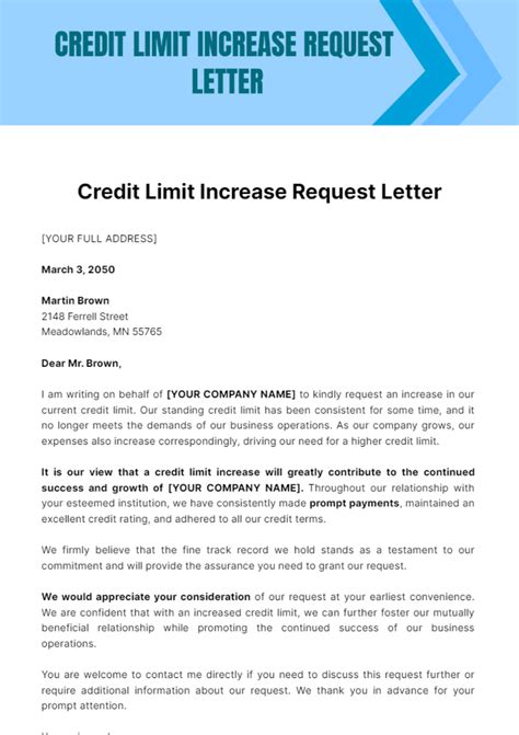 Free Credit Limit Increase Request Letter Template Edit Online