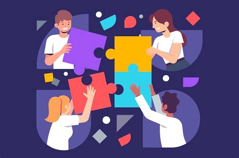 Ilustración del concepto de trabajo en equipo Vector Premium