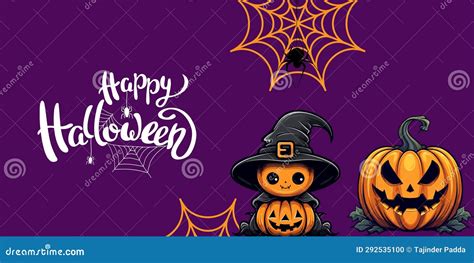 Purple And Orange Halloween Party Stock Illustration Illustration Of