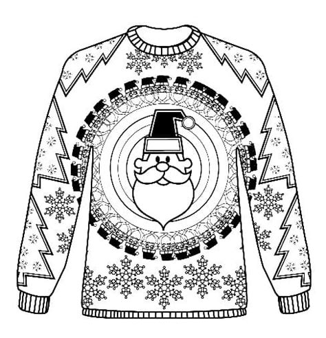 Coloriage Un Pull de Noël télécharger et imprimer gratuit sur