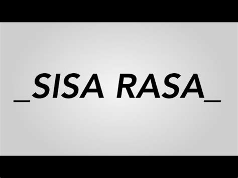 Mahalini Sisa Rasa Lyrics Youtube