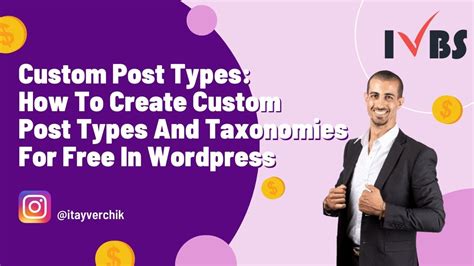 custom post types how to create custom post types and taxonomies for free in wordpress youtube