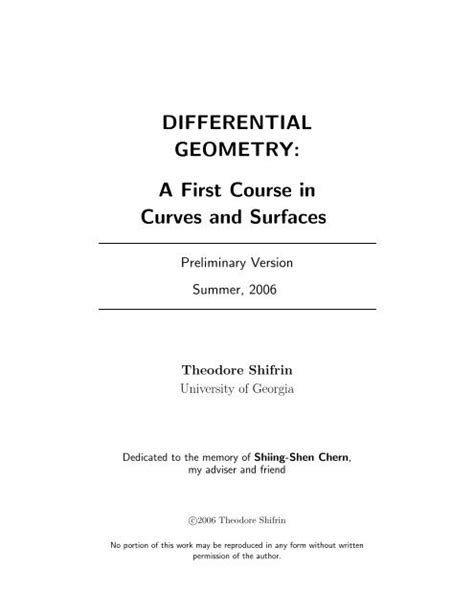 differential geometry a first course in curves and surfaces