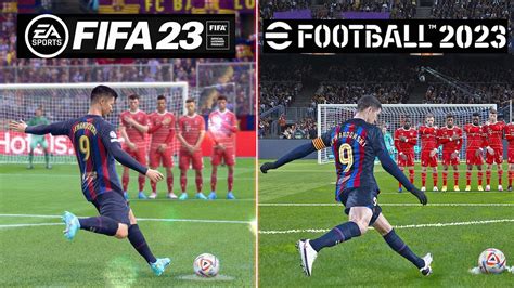 Fifa Vs Efootball Free Kicks Comparison Youtube
