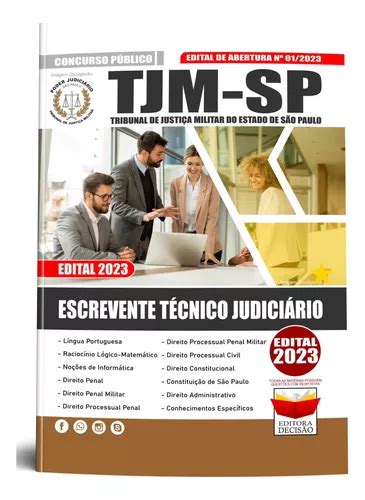 Apostila Concurso Tjm Sp Escrevente Técnico Judiciário 2023