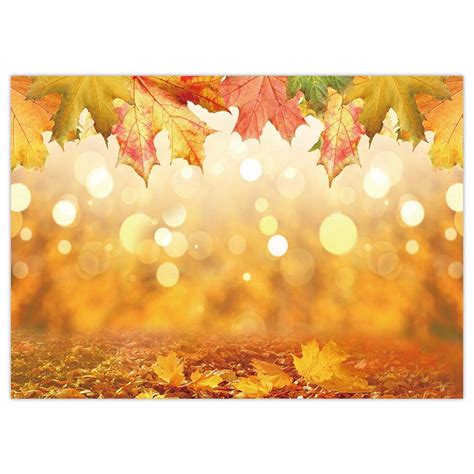 Funnytree 7x5FT Fallen Leaves Backdrop Fall Bokeh Autumn Landscape