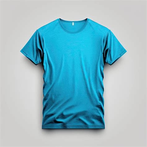 Fundo Branco De Maquete De Camiseta Azul Realista Foto Premium