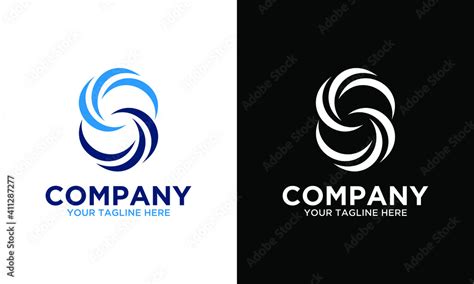 Letter S Vector Logo Design Template Wave Icon Spiral Sign Curve