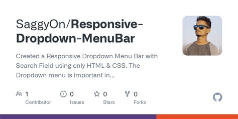 github saggyon responsive dropdown menubar created a responsive dropdown menu bar with search