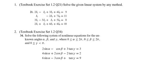 solved 1 textbook exercise set 1 2 q21 solve the given