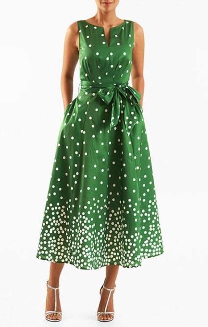 Dress Midi Green Polka Dots 42 Ideas Fashion Outfits Dresses