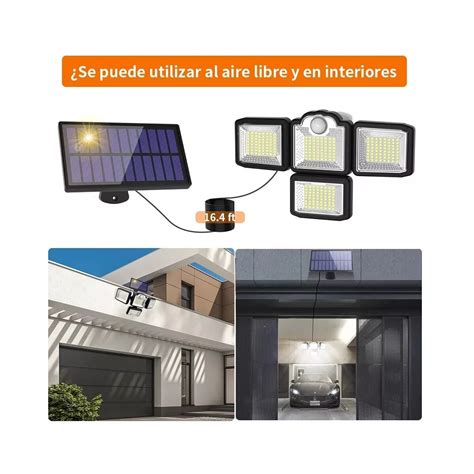 Lámpara Solar De Pared Exteriores Sensor Luz Led Eo Safe Imports Esi