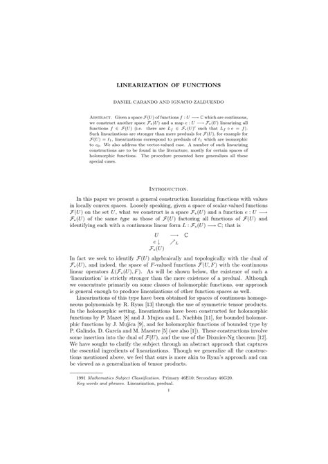 pdf linearization of functions