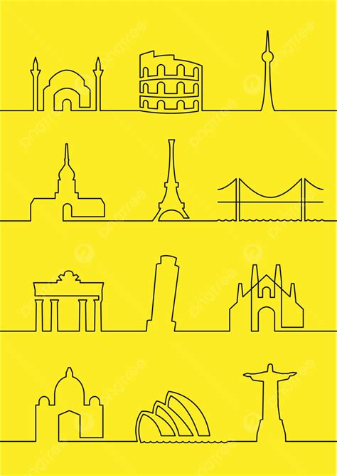 Cities Of The World Collection Architecture Drawing Vector Collection