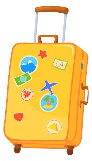 Icône De Valise Touristique Bagages De Dessin Animé Avec étiquettes De