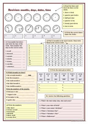 Dates English Esl Worksheets Pdf Doc
