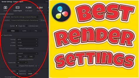 Best Render Settings In Davinci Resolve Davinci Resolve Best Export