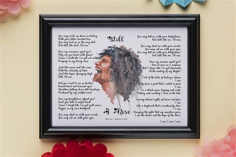 Still I Rise Print Maya Angelou Poem Inspirational Wall Art Etsy