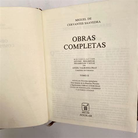 Miguel de Cervantes Saavedra Obras Completas Tomo II Selk man Librería