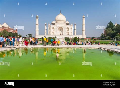 Taj Mahal White Marble Mausoleum Built By Shah Jahan Indian Mughal