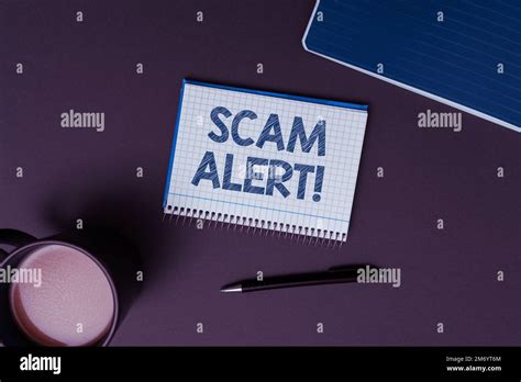 Sign Displaying Scam Alert Word Written On Warning Someone About