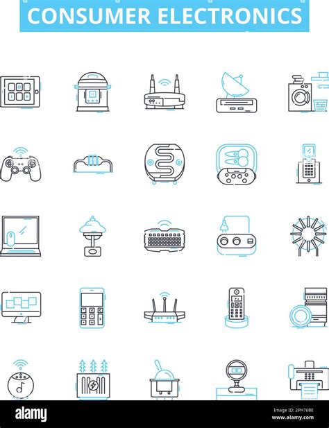 Consumer Electronics Vector Line Icons Set Electronics Consumer TVs