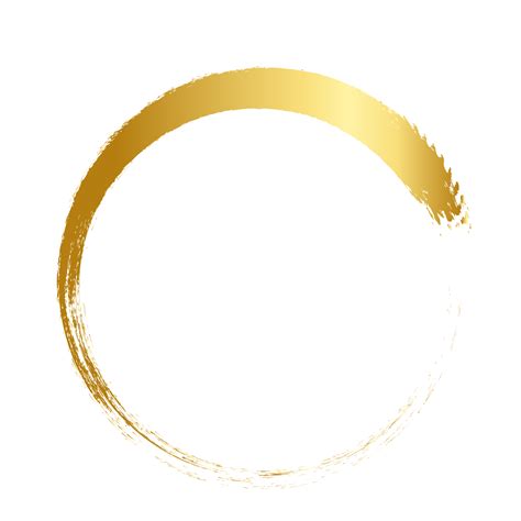 Brush Stroke And Gold Circle Element 11909105 PNG